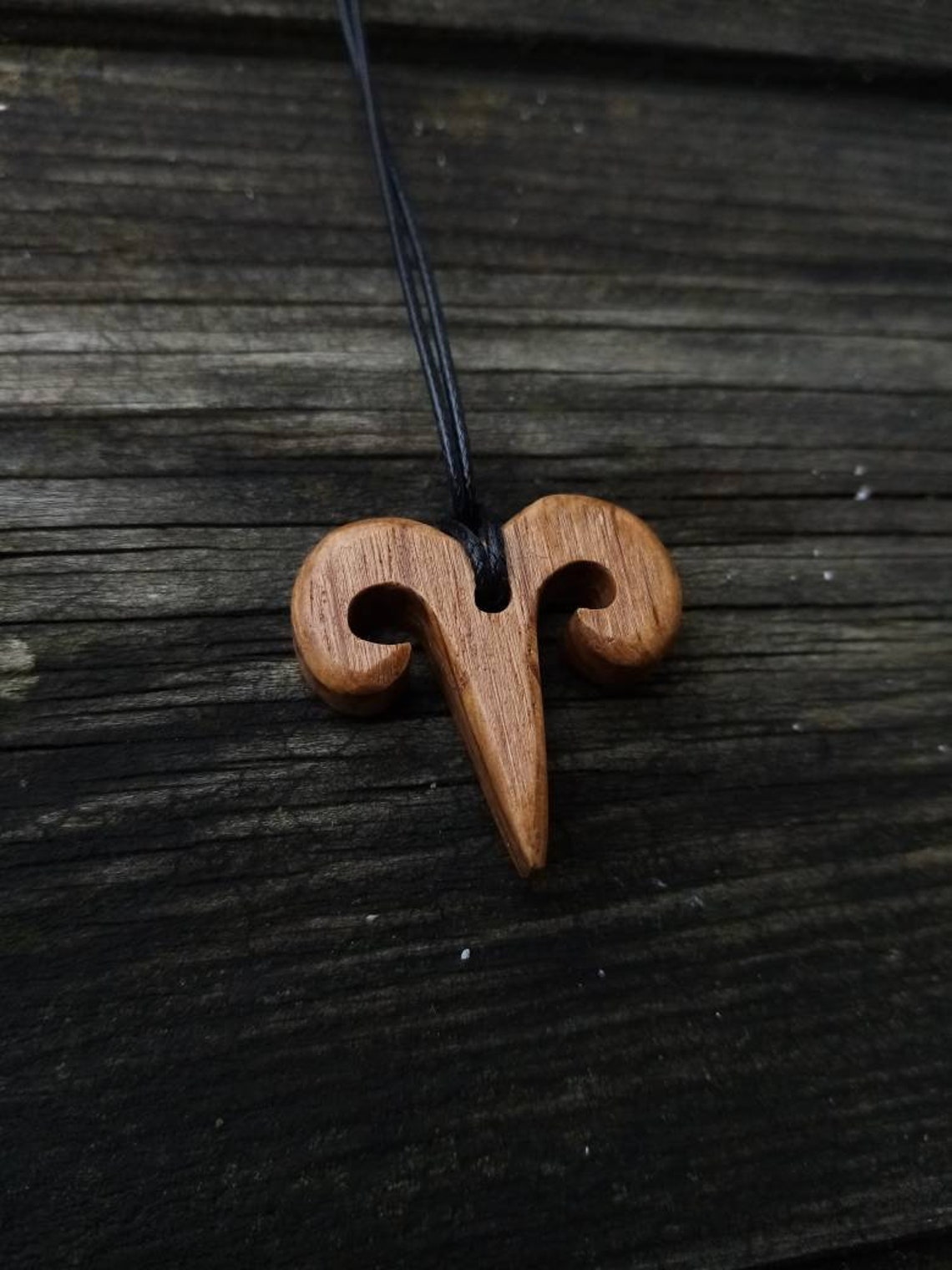Aries Pendant Necklace Horoscope Necklace Pendant Wooden - Etsy UK