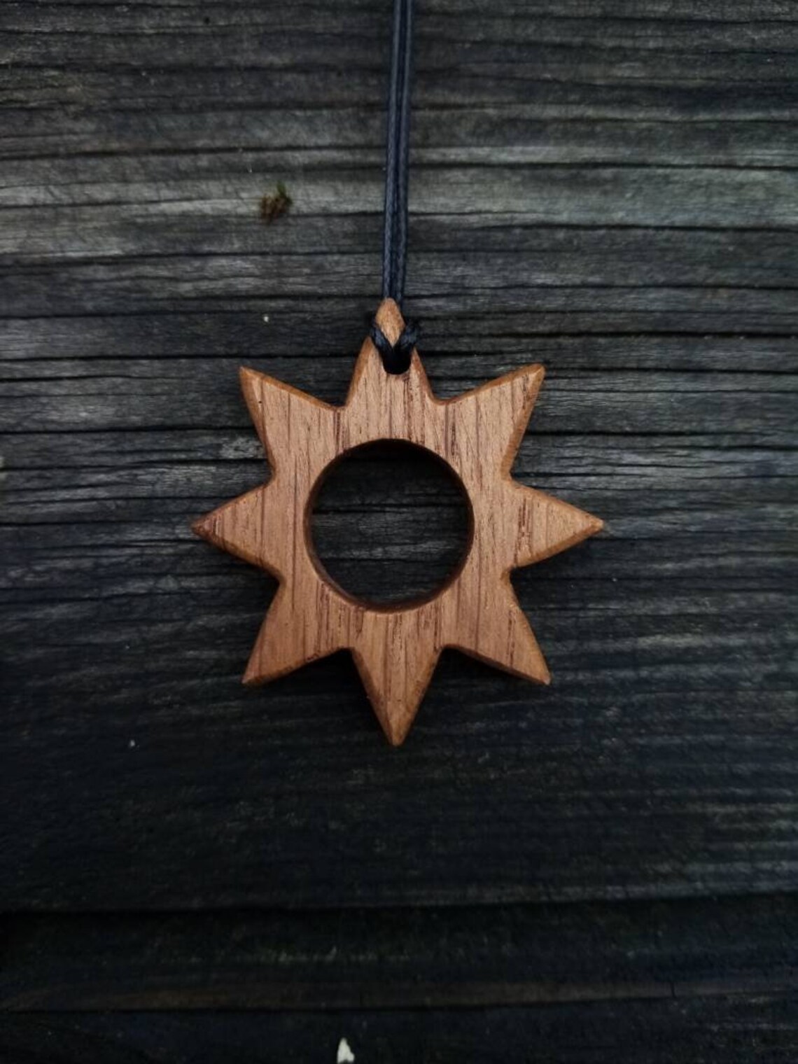 Sun Pendant Necklace Simple Sun Pendant Necklace Wooden Sun | Etsy