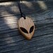 Alien Pendant Necklace Alien Head Wooden Alien Necklace - Etsy