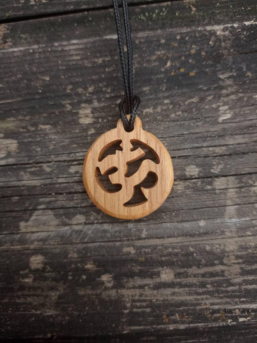 Om Necklace Om Pendant Wooden Om Pendant Om Symbol - Etsy
