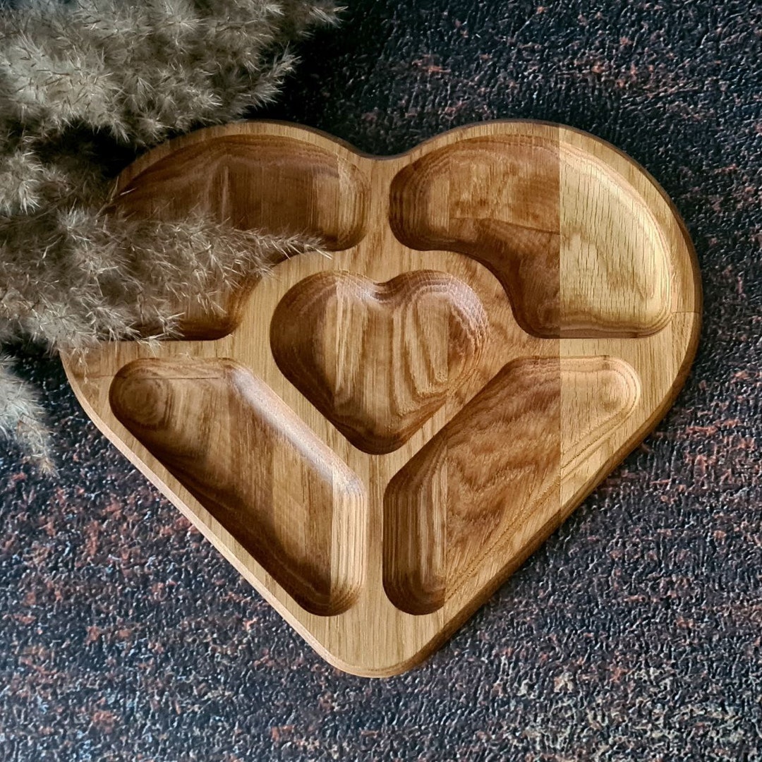 Wooden Heart Snack Plate Peanut Plate Cheese Plate Serving - Etsy