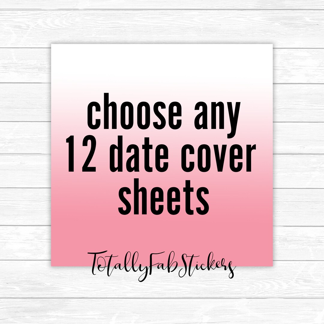 Choose Any 12 Date Covers for Undated Planners . Perfect for Planners ...