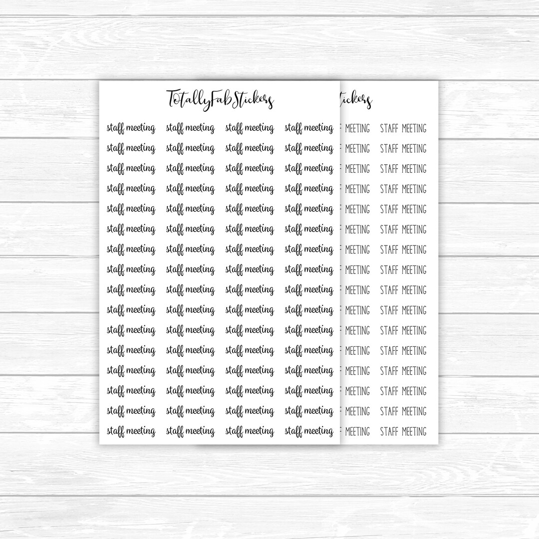 SC-32 // Staff Meeting Script Planner Stickers - Etsy
