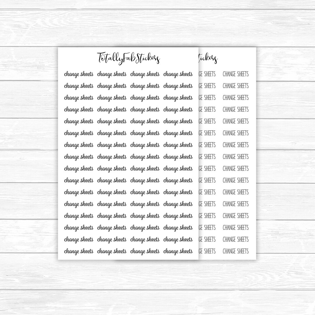 SC-10 // Change Sheets Script Planner Stickers - Etsy