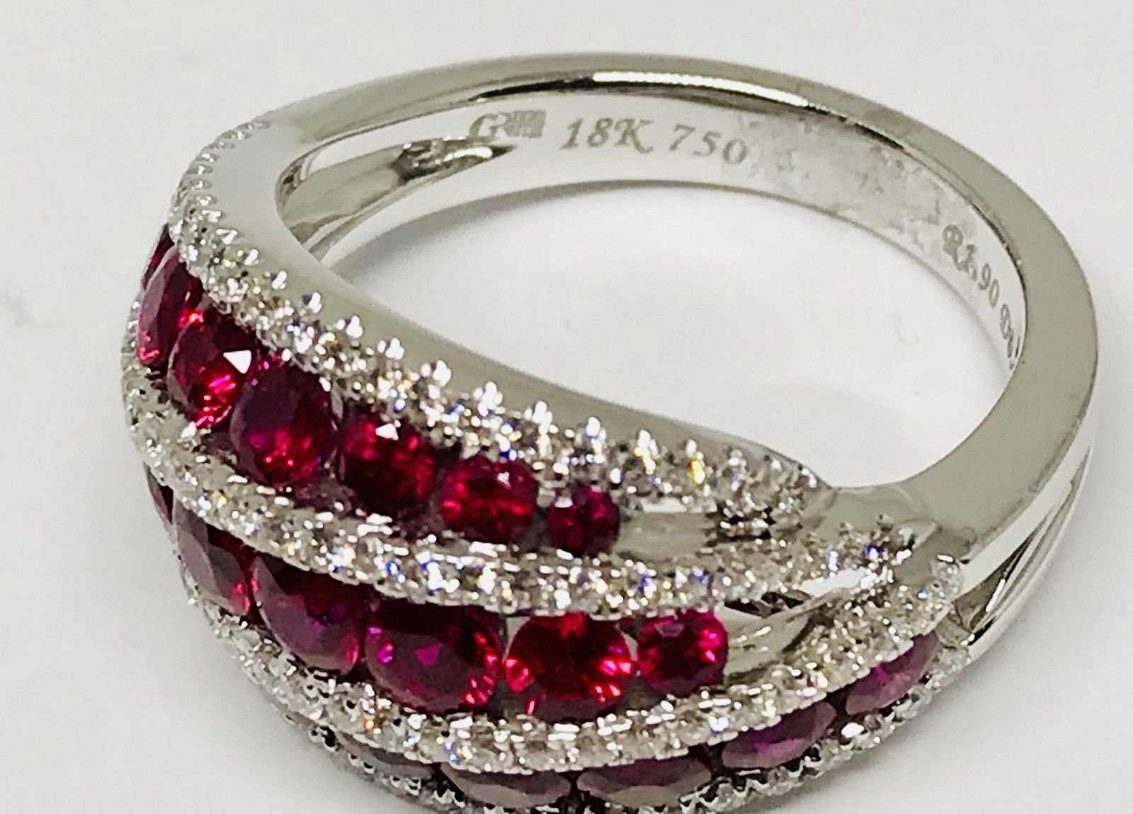 Gregg Ruth 18K WG Pigeon Blood Ruby Diamond Ring 1.90ct Ruby 0.48ct ...