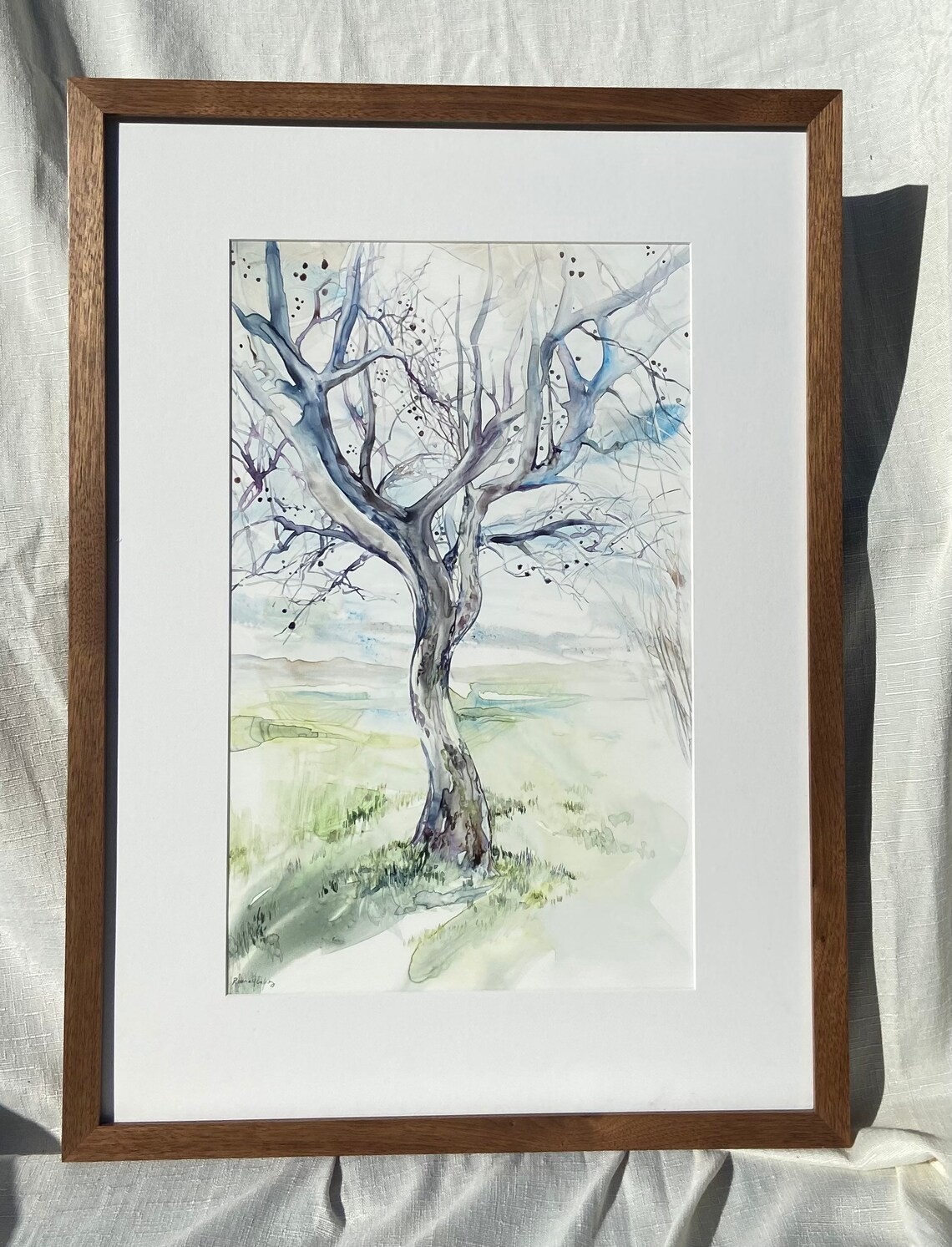 Abstract Tree Neutral Tone Original Framed Art Watercolor - Etsy