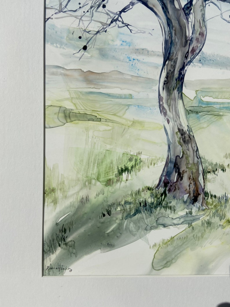 Abstract Tree Neutral Tone Original Framed Art Watercolor - Etsy