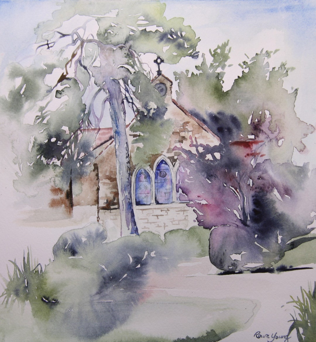 Danforth Chapel, University of Kansas, Lawrence, Original Watercolor ...