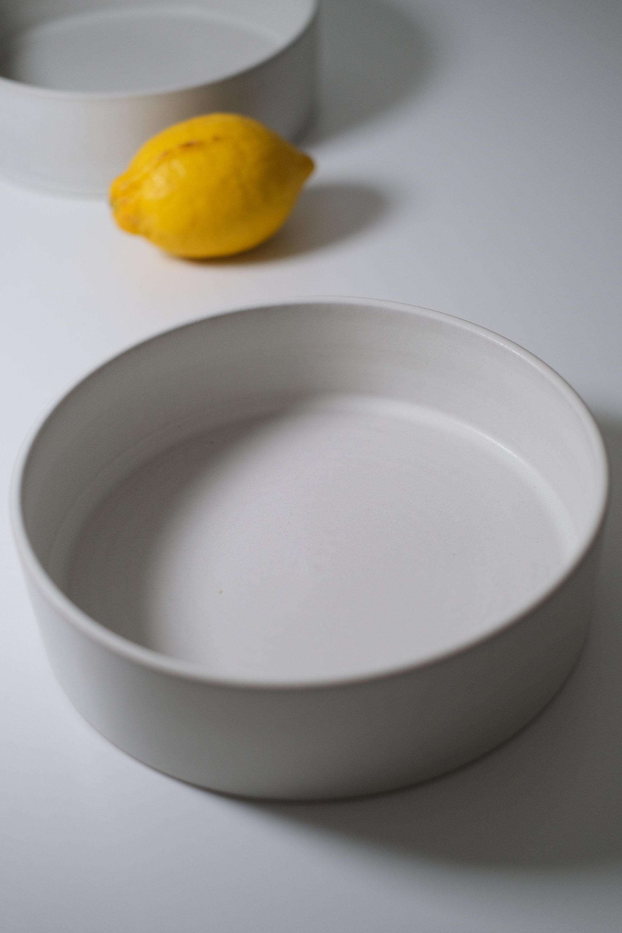 Set of 2 Handmade Ceramic Bowls / Pair Matte White Bowls / Big Salad ...
