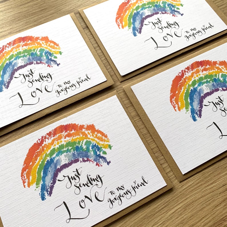 Sending Love Rainbow Postcards Gorgeous Friend Positivity - Etsy UK