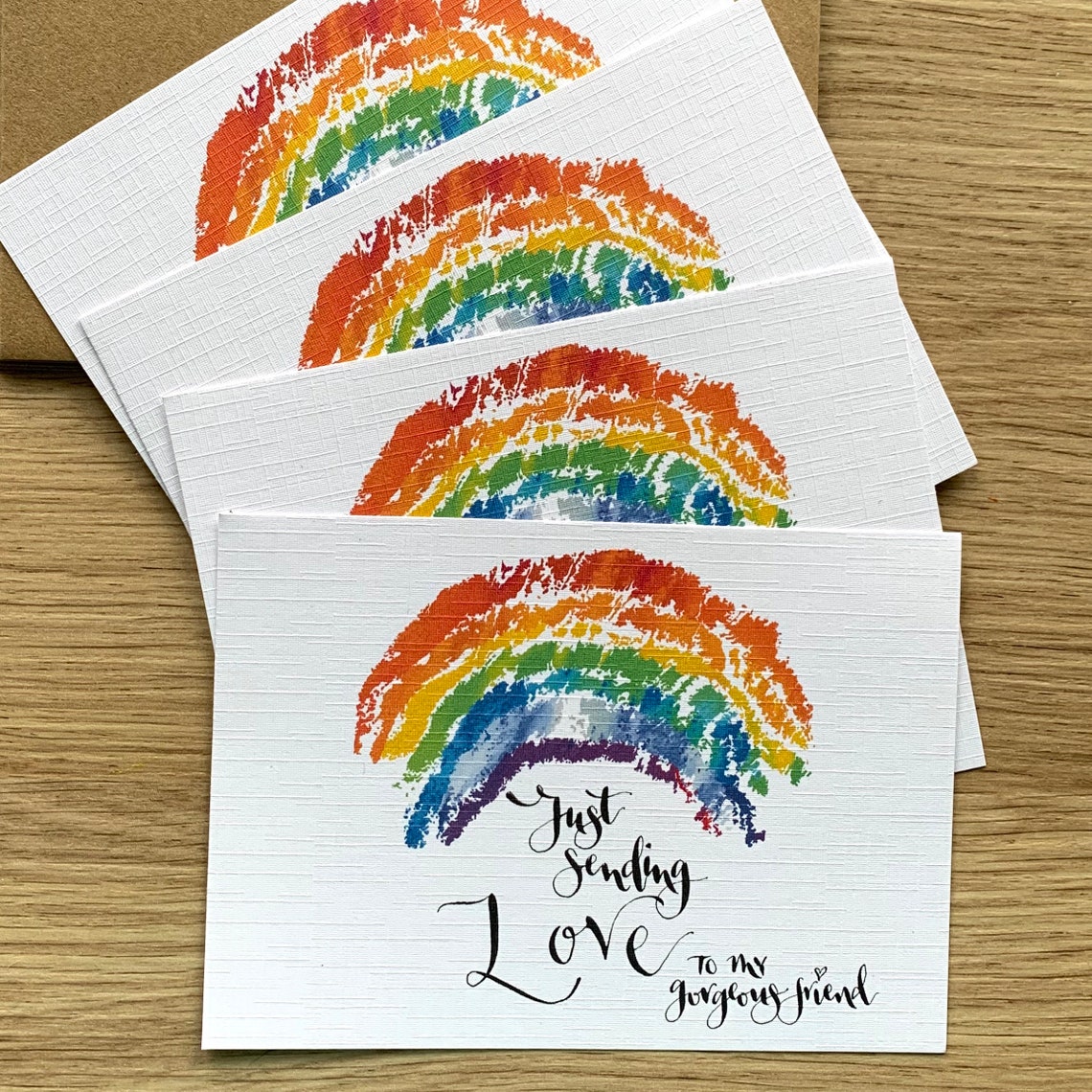 Sending Love Rainbow Postcards Gorgeous Friend Positivity - Etsy UK