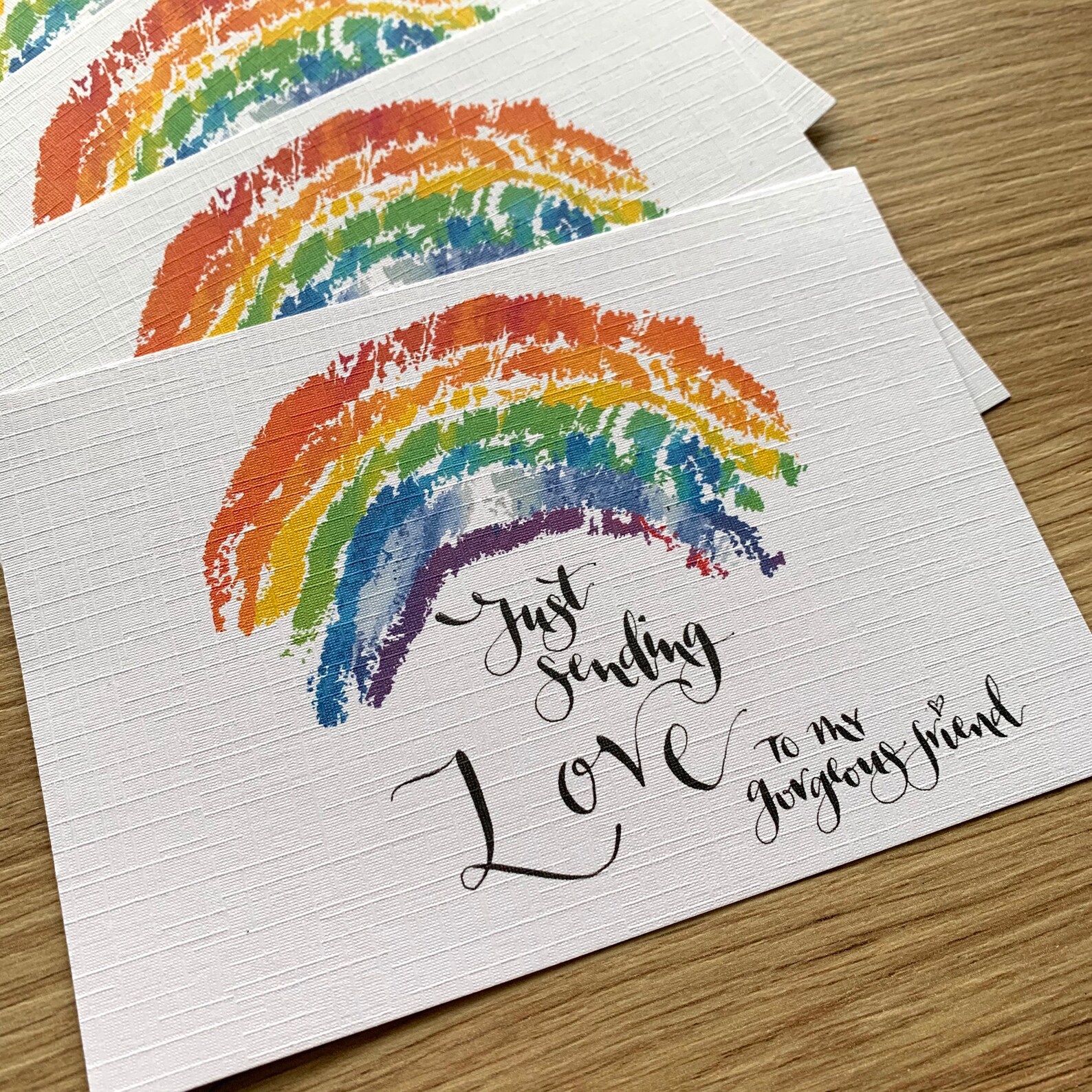 Sending Love Rainbow Postcards Gorgeous Friend Positivity - Etsy UK
