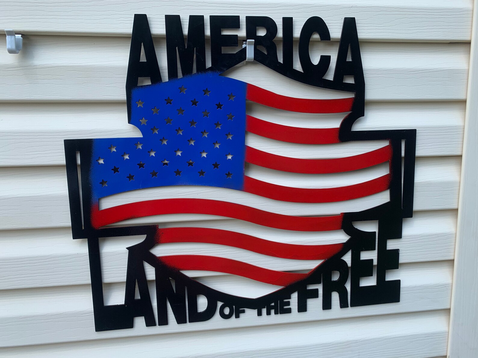 America Land of the Free USA patriot flag outdoor decor | Etsy