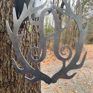 Monogram, Antler Decor, Hunting Decor Door Hanger, Outdoor Sign Metal ...