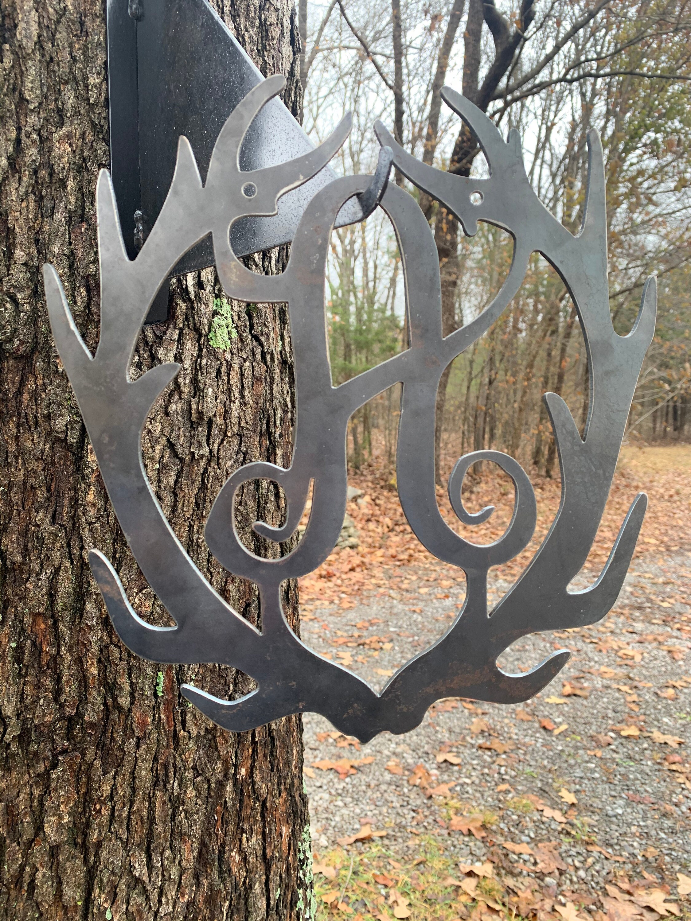 Monogram Antler Decor Hunting Decor Door Hanger Outdoor | Etsy