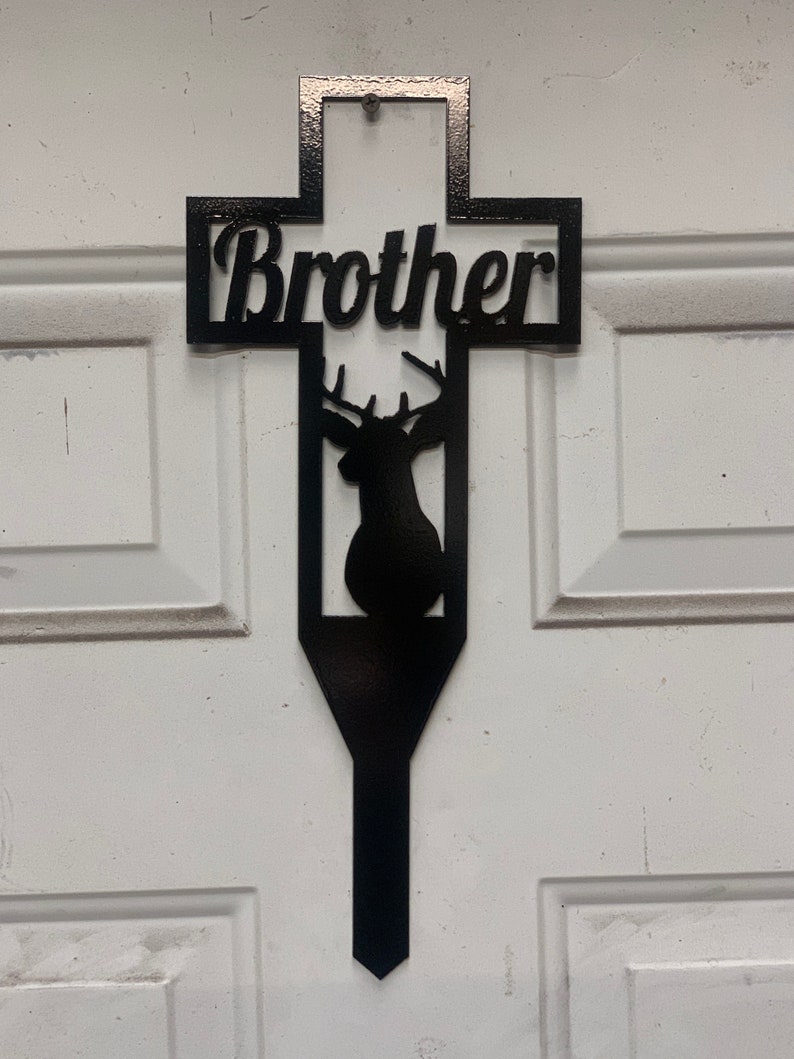Memorial Cross Stake Metal Grave Marker Hunter in Memory - Etsy