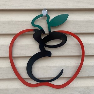 Metal Apple Sign, Teacher Gift, Classroom Decor, Home Decor Metal ...