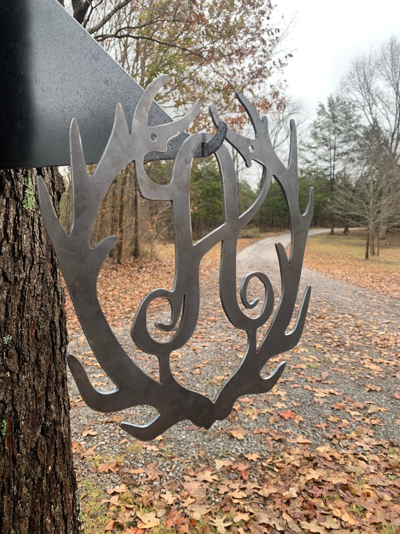 Monogram Antler Decor Hunting Decor Door Hanger Outdoor | Etsy