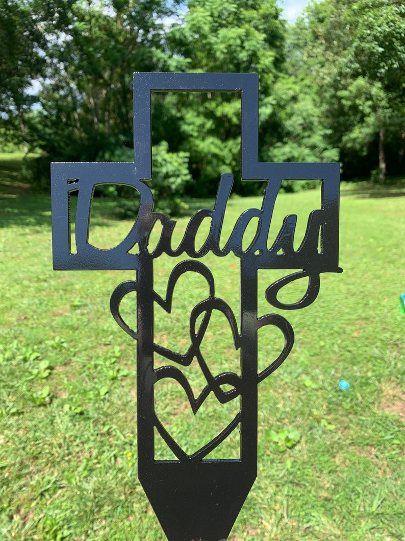 Memorial Cross Stake Heart Cemetery Stake Metal Grave - Etsy