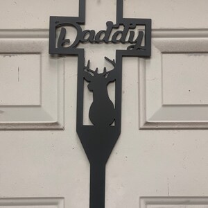 Memorial Cross Stake; Metal Grave Marker; Hunter; in Memory; Sympathy ...