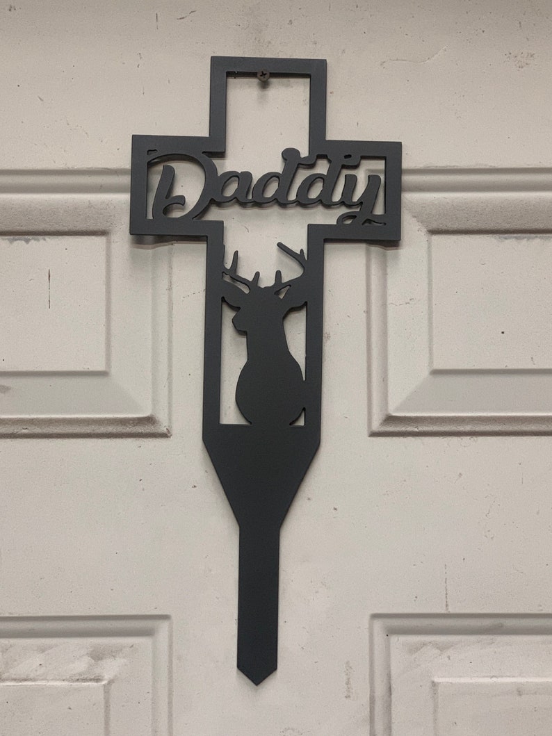Memorial Cross Stake Metal Grave Marker Hunter in Memory - Etsy