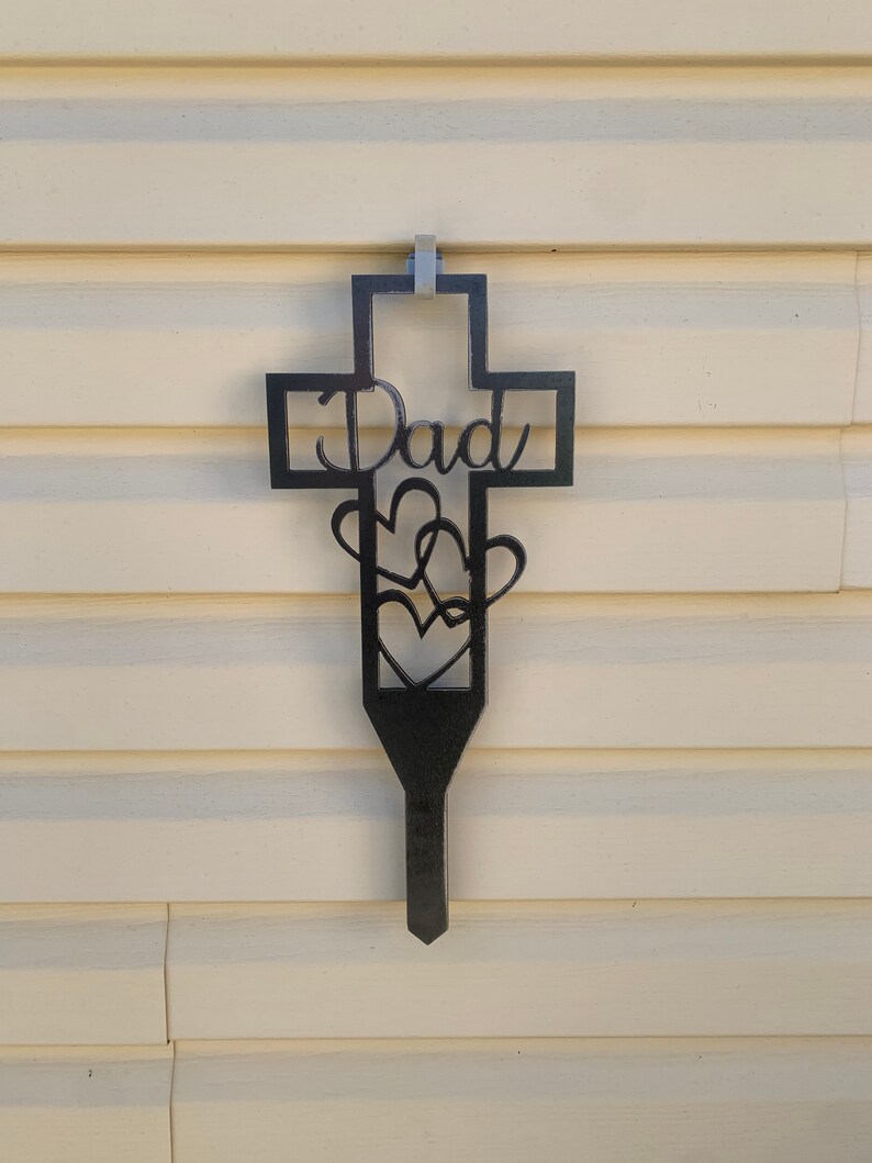 Memorial Cross Stake Heart Cemetery Stake Metal Grave - Etsy