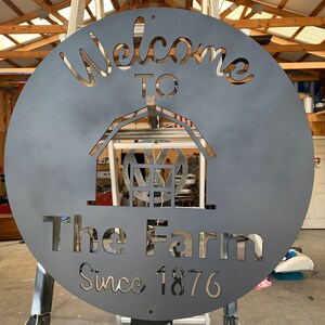Farm Sign, Personalized Sign, Circle Sign, Front Door Sign, Custom ...