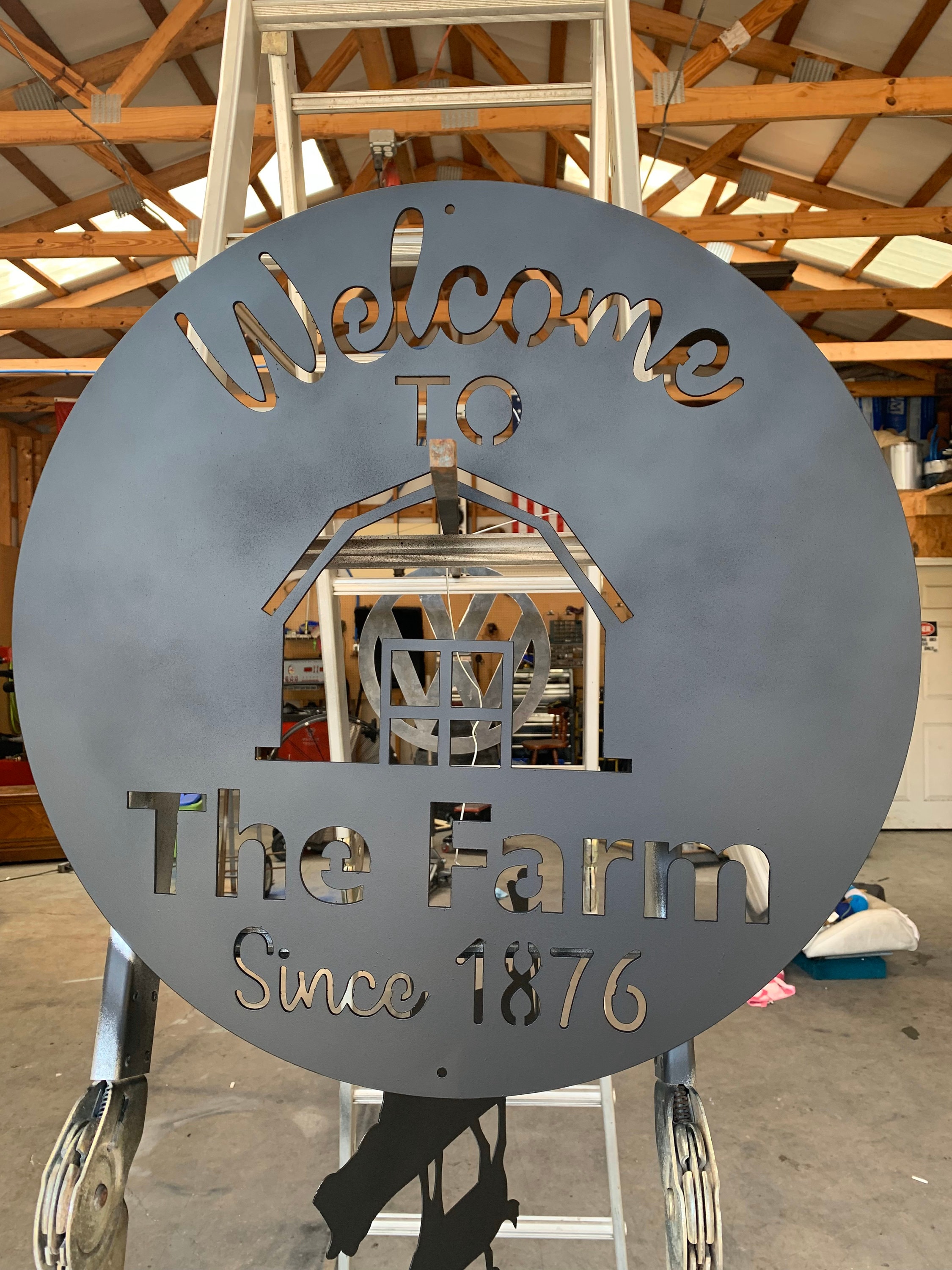 Farm Sign Personalized Sign Circle Sign Front Door Sign | Etsy