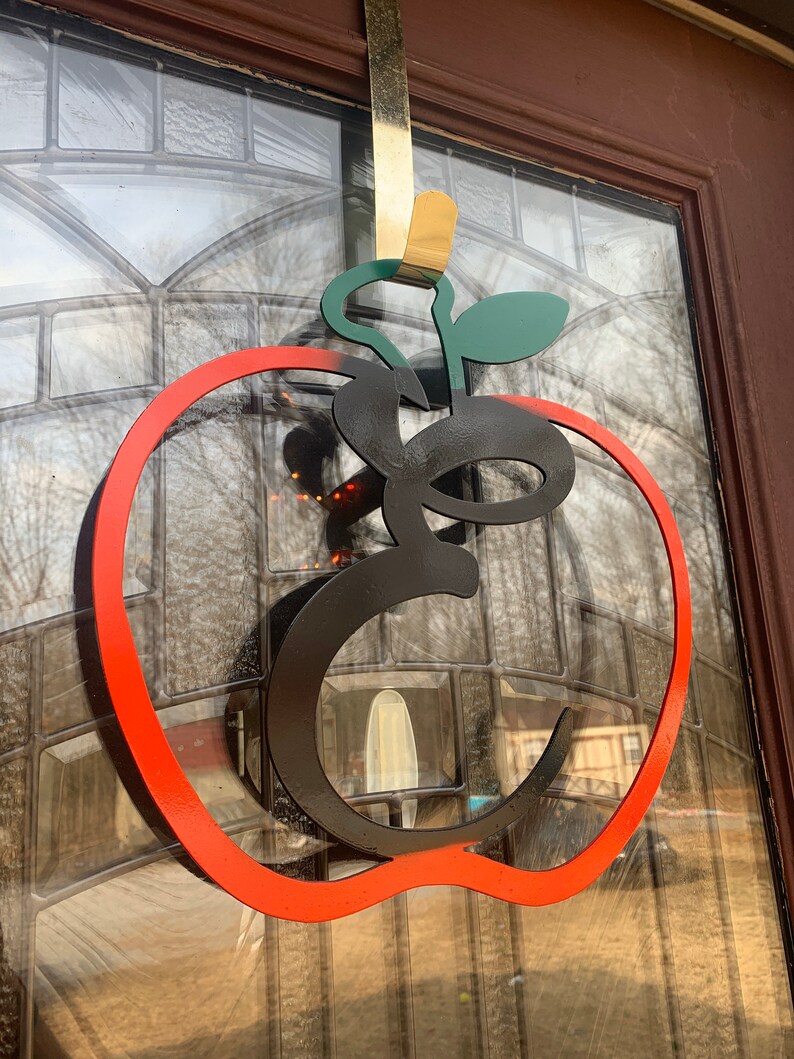 Metal Apple Sign teacher gift classroom decor home decor | Etsy