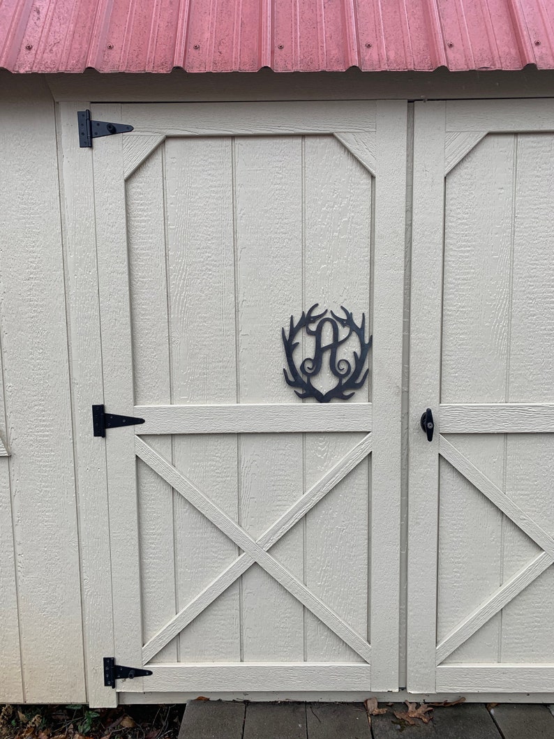 Monogram Antler Decor Hunting Decor Door Hanger Outdoor | Etsy