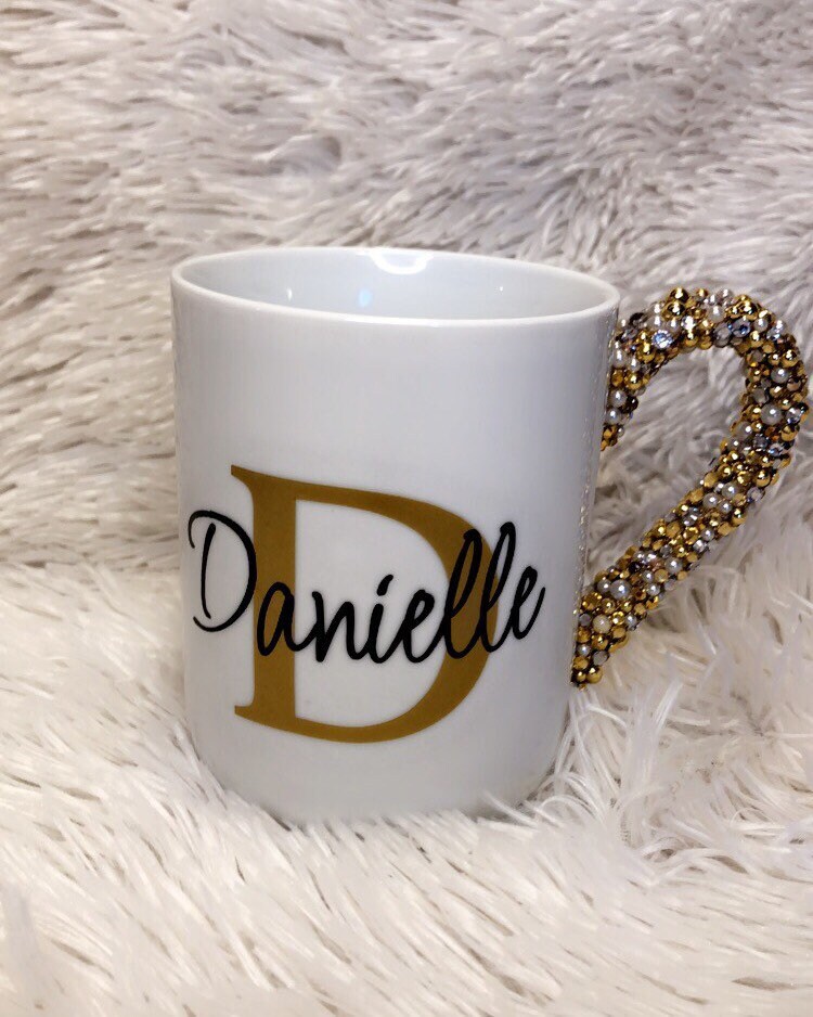 Personalized Mugs/ Bling Handle/ Gifts/ - Etsy