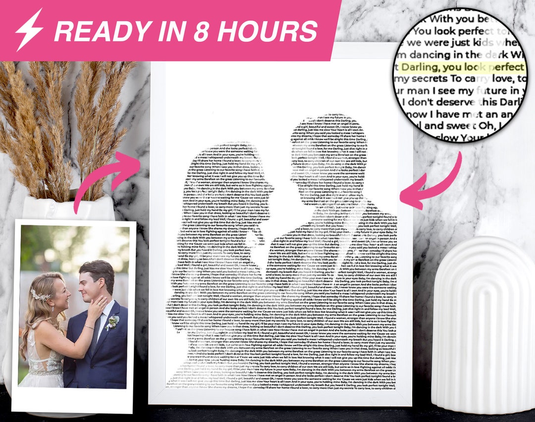 Wedding Vow Portrait 1st Year Couple Anniversary Gift Personalized ...