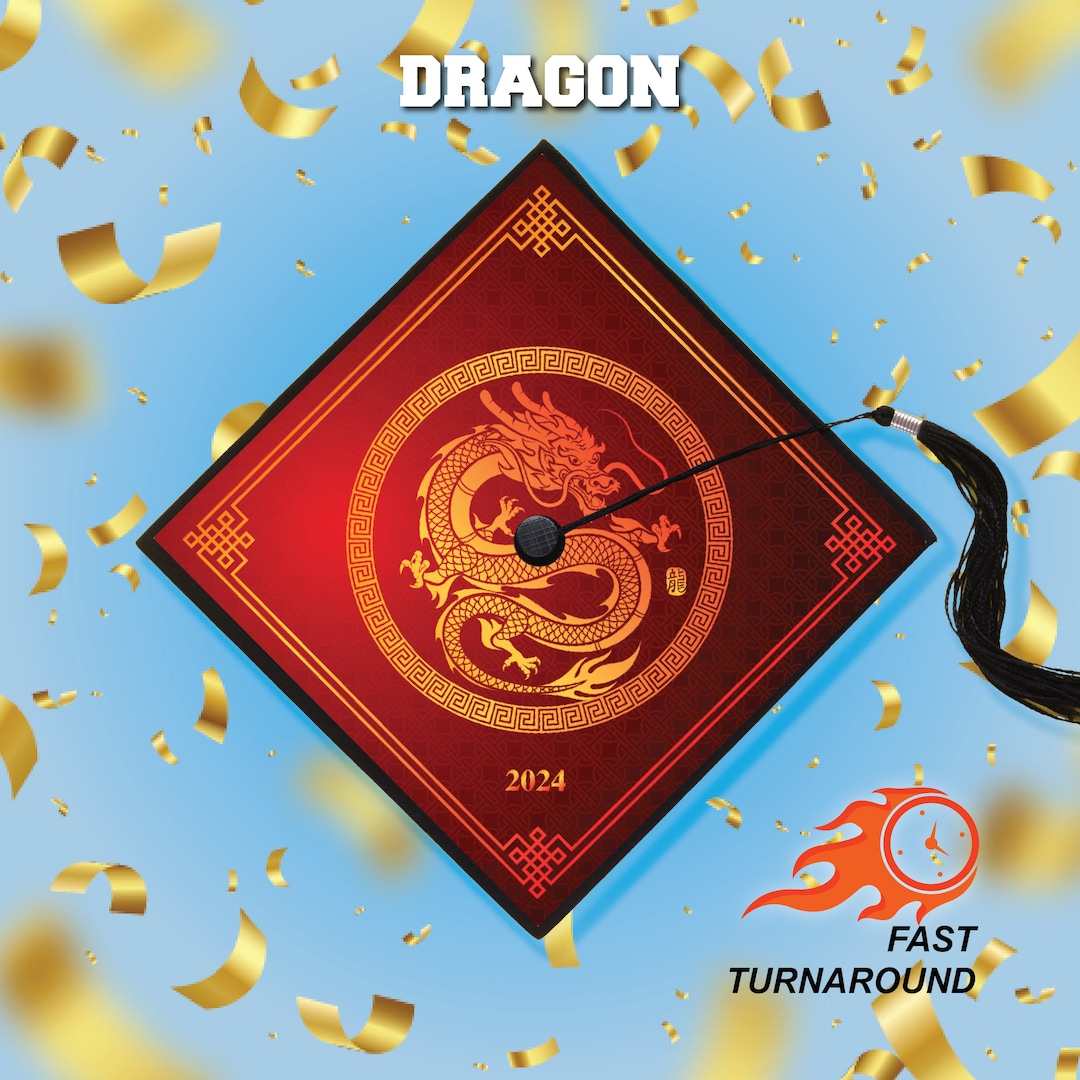 Grad Cap Topper dragon Theme - Etsy