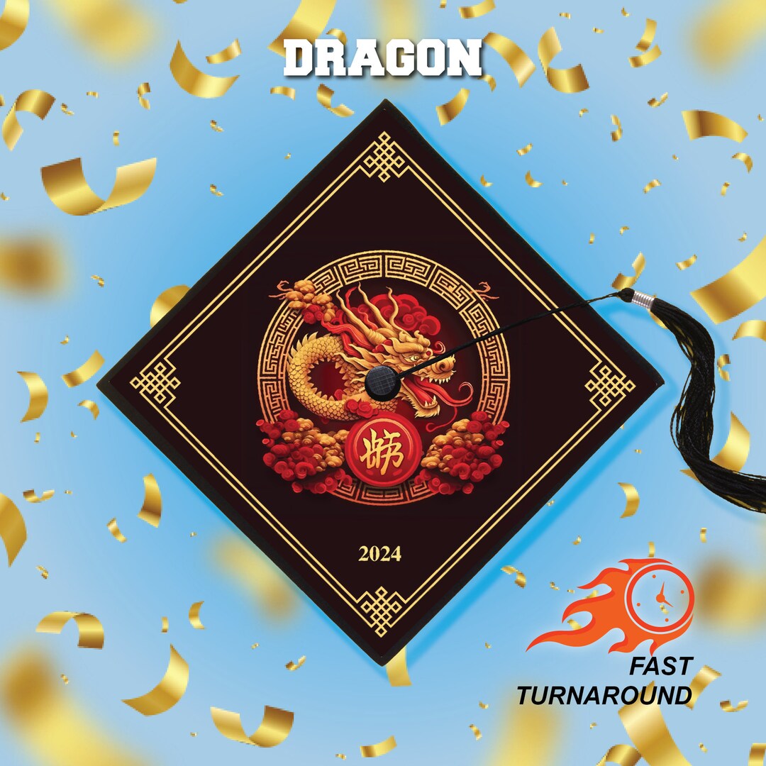 Grad Cap Topper "dragon" Theme - Etsy