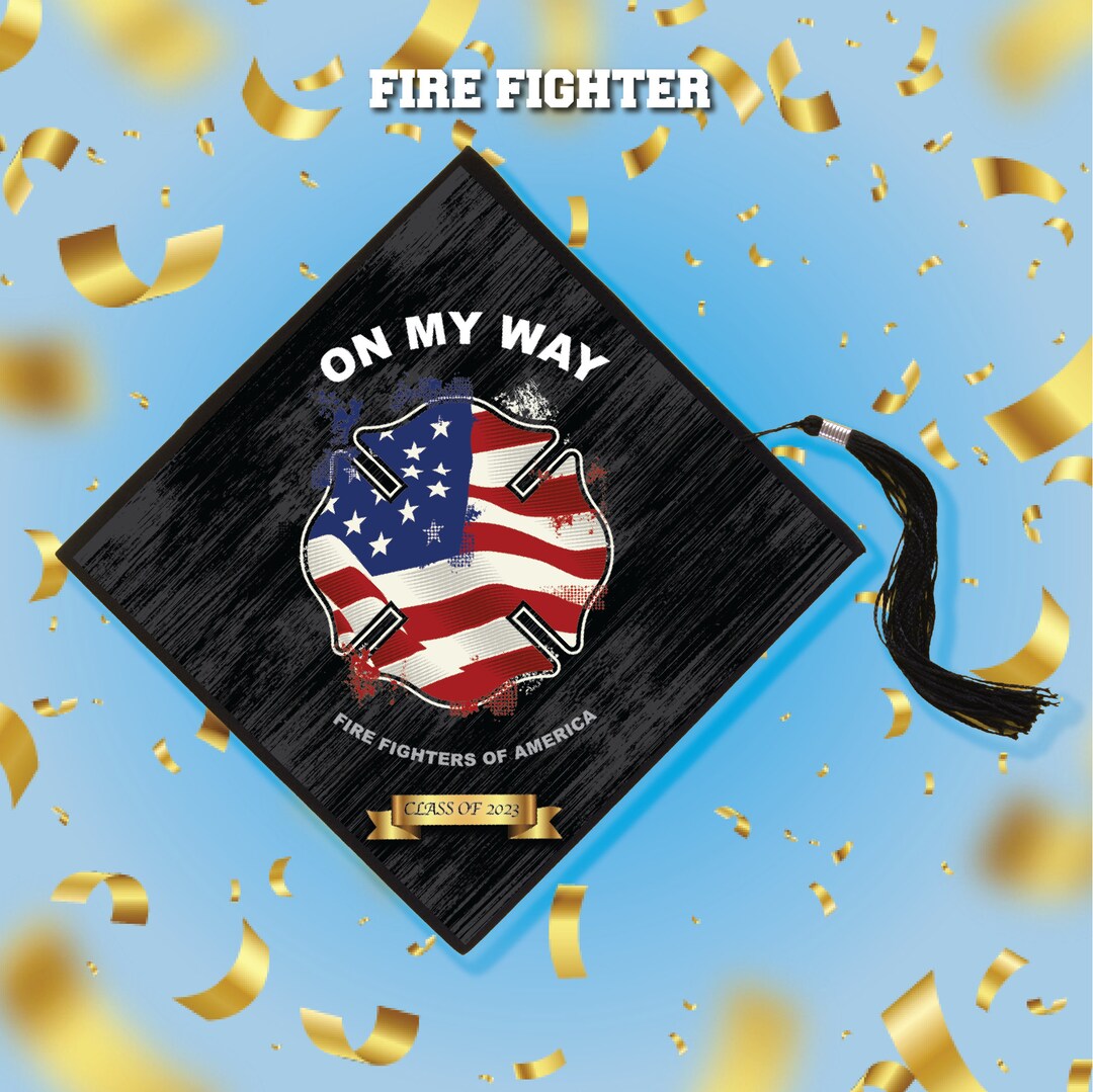 Grad Cap Topper fire Fighter Theme - Etsy