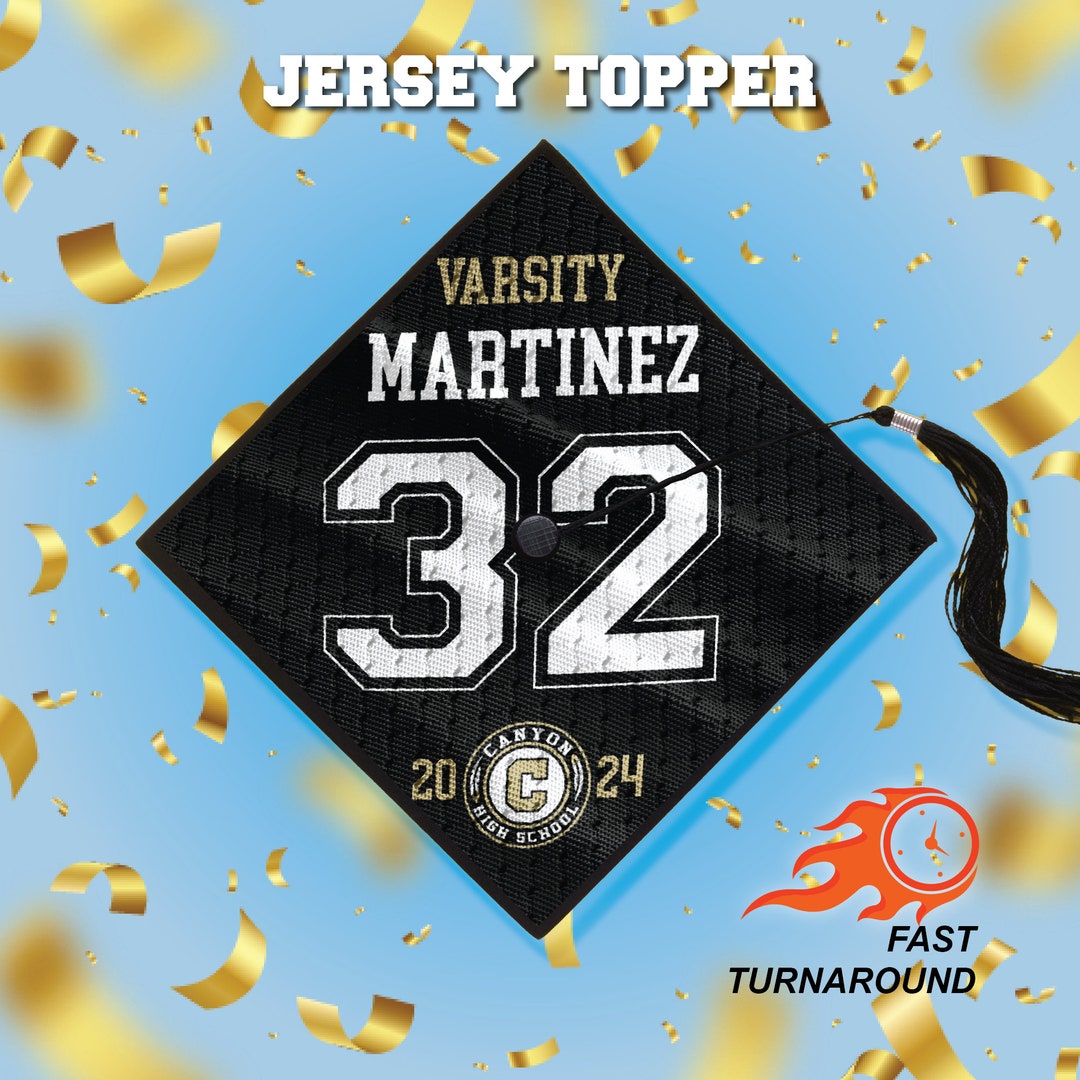 Grad Cap Topper "jersey Topper" Theme - Etsy