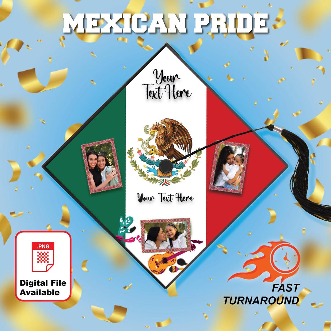Grad Cap Topper Mexican Flag Theme - Etsy