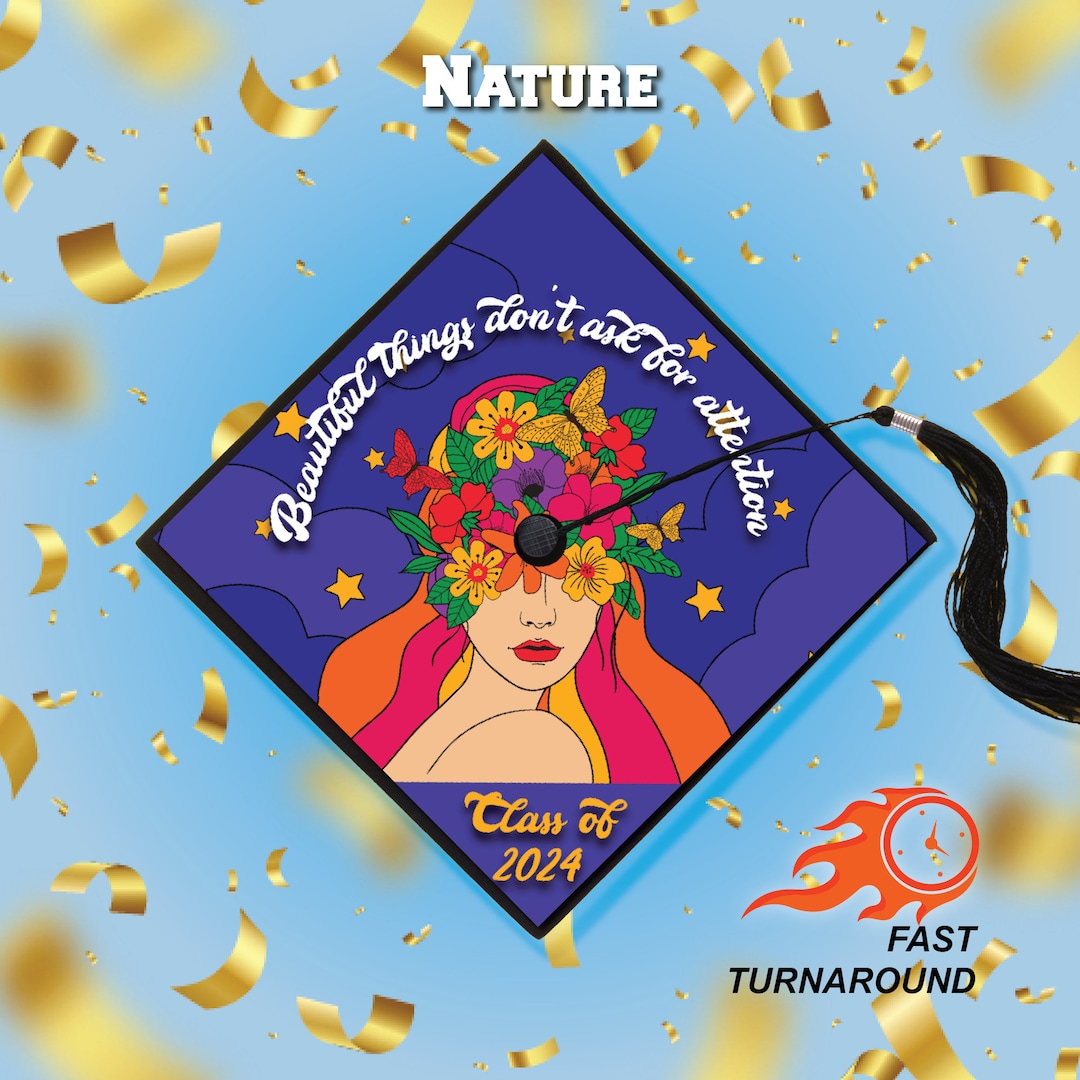 Grad Cap Topper ""nature" Theme - Etsy