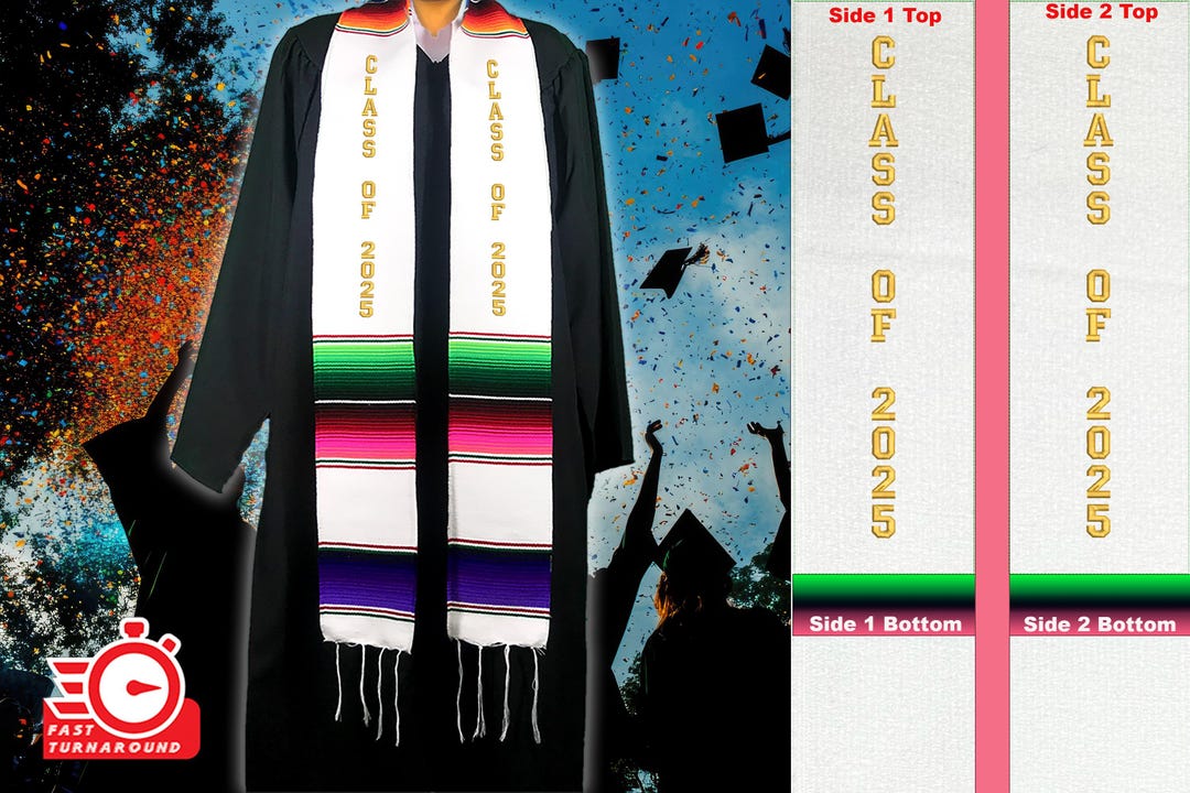 Class of 2025 Sarape Graduation Sash School Stole Scarves Wraps ...