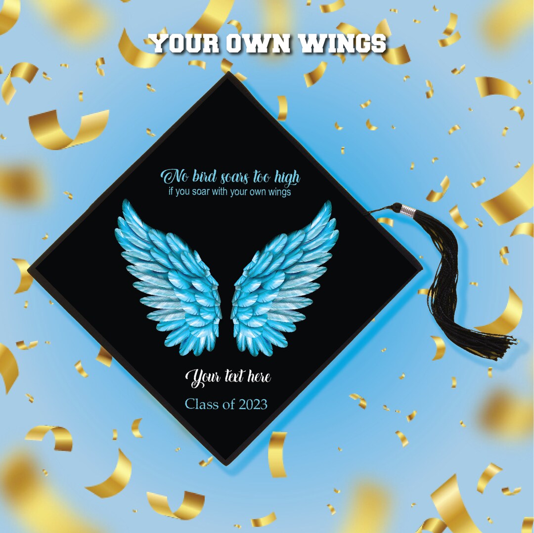 Grad Cap Topper your Own Wings Theme - Etsy