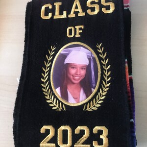 Graduation Mexican Sash Stole Class of 2023 Black Gold Letters ...