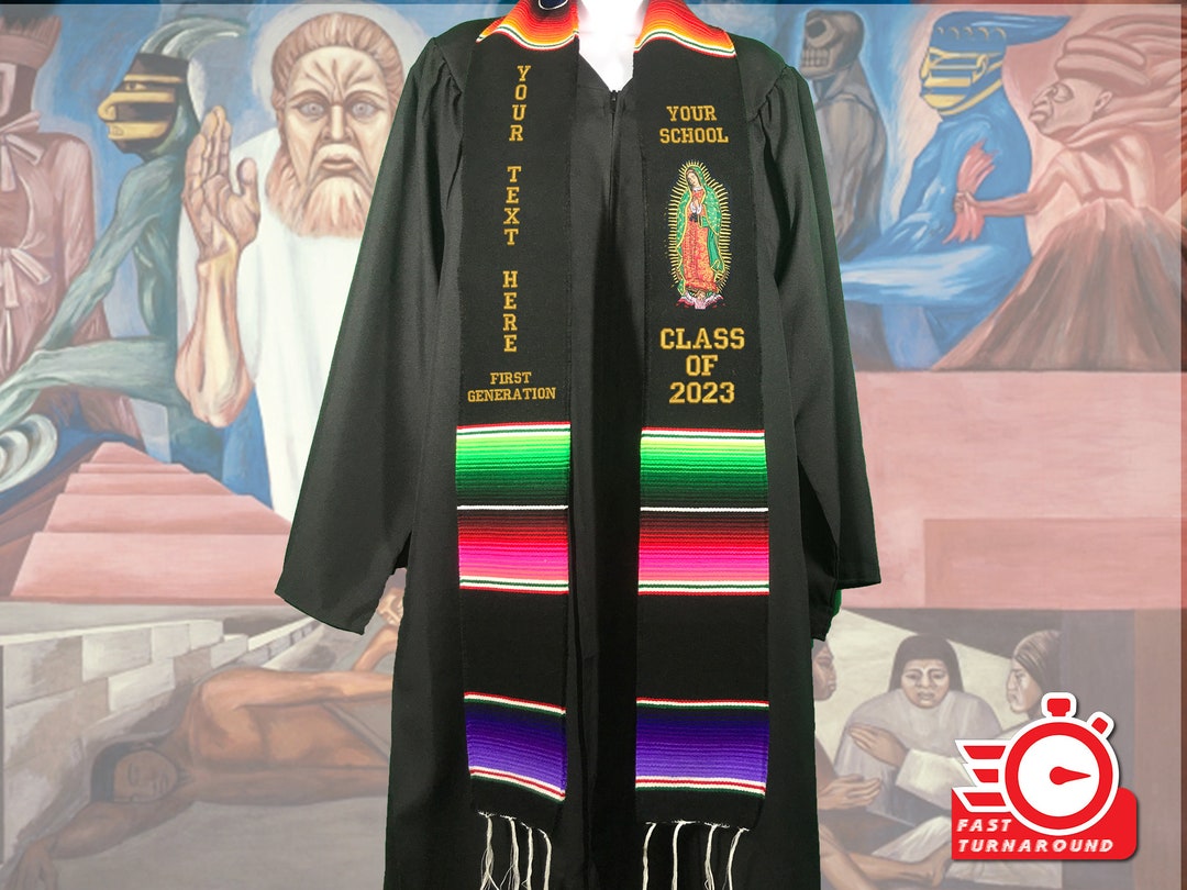 Mexican Graduation Sash Stole Class of 2023, First Generation. Black ...