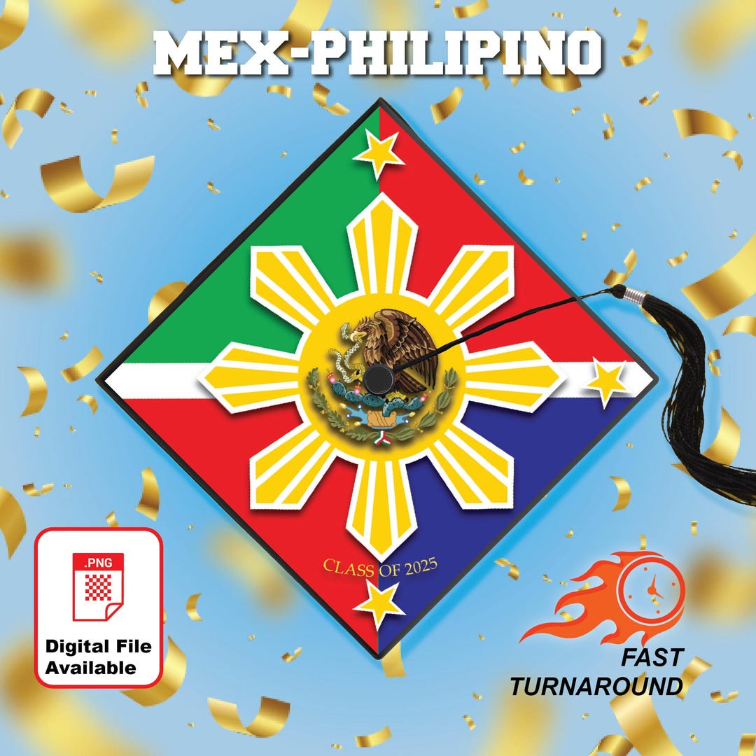Grad Cap Topper "mex-philipino" Theme - Etsy