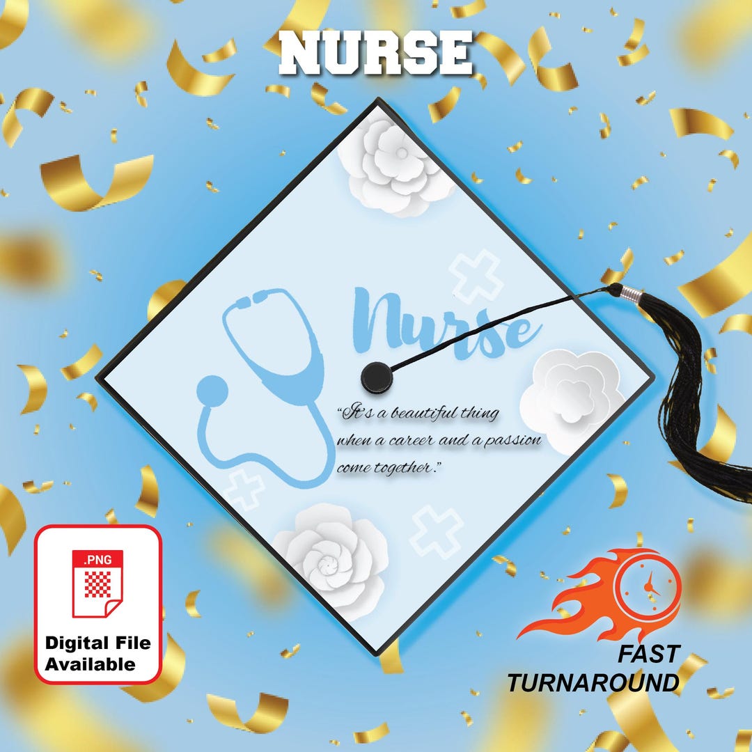 Grad Cap Topper "nurse Personalized" Theme - Etsy