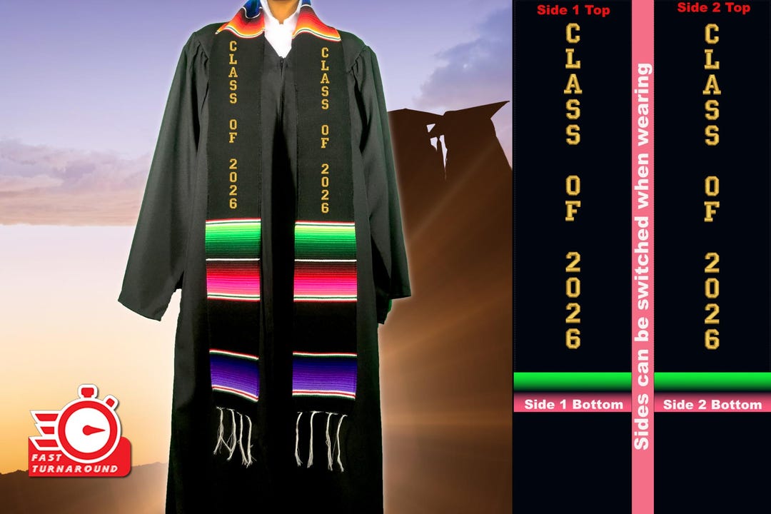 Class of 2026 Sarape Graduation Sash School Stole Scarves Wraps ...