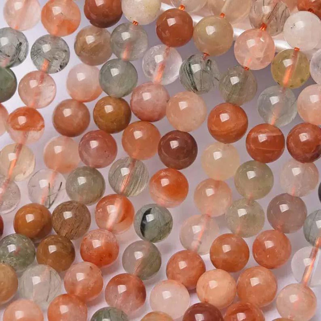 AA Genuine Natural Multicolor Quartz Beads Aka Fortune Rutilated Quartz ...