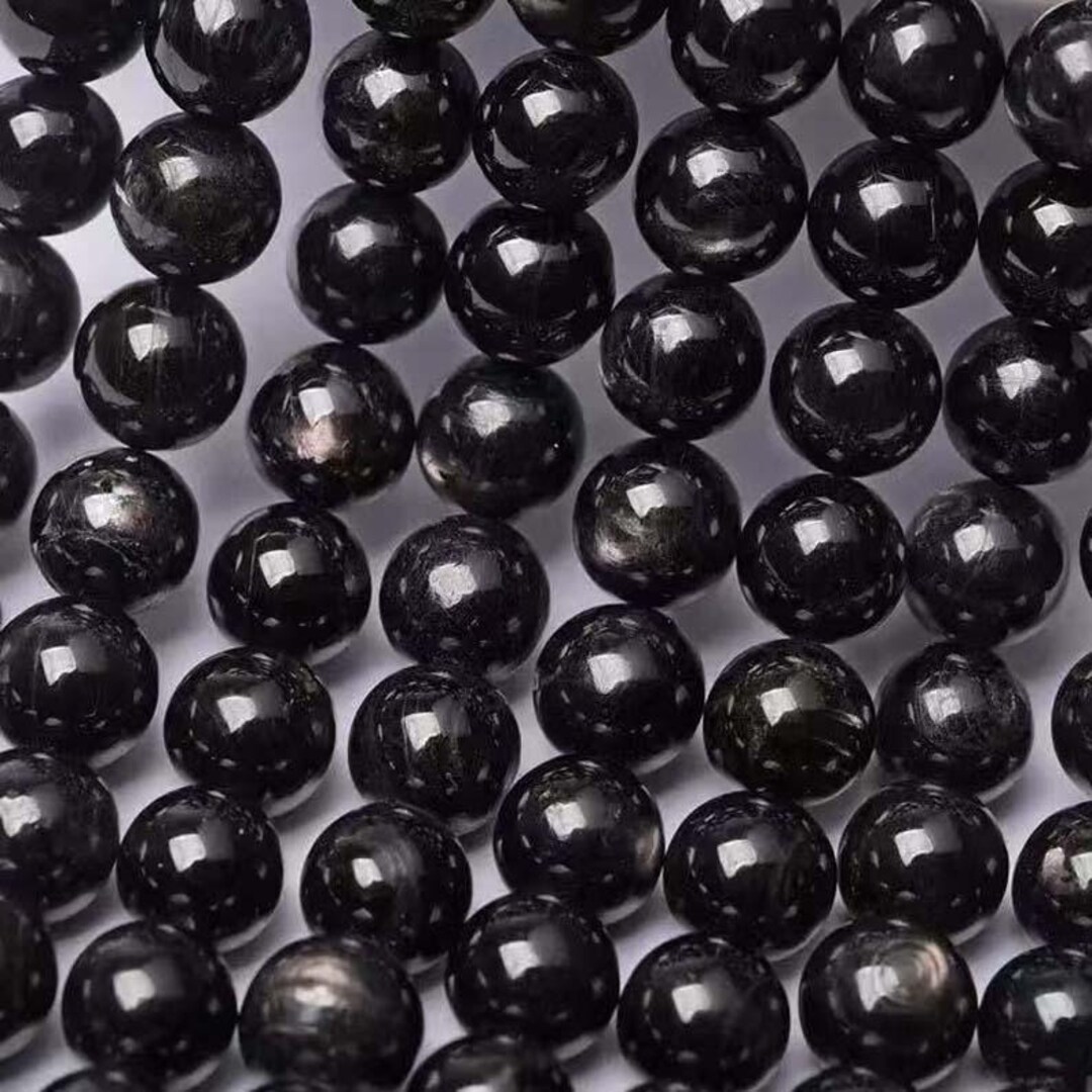 AAA Genuine Natural Black Hypersthene Gemstone Smooth Round Beads 1 ...