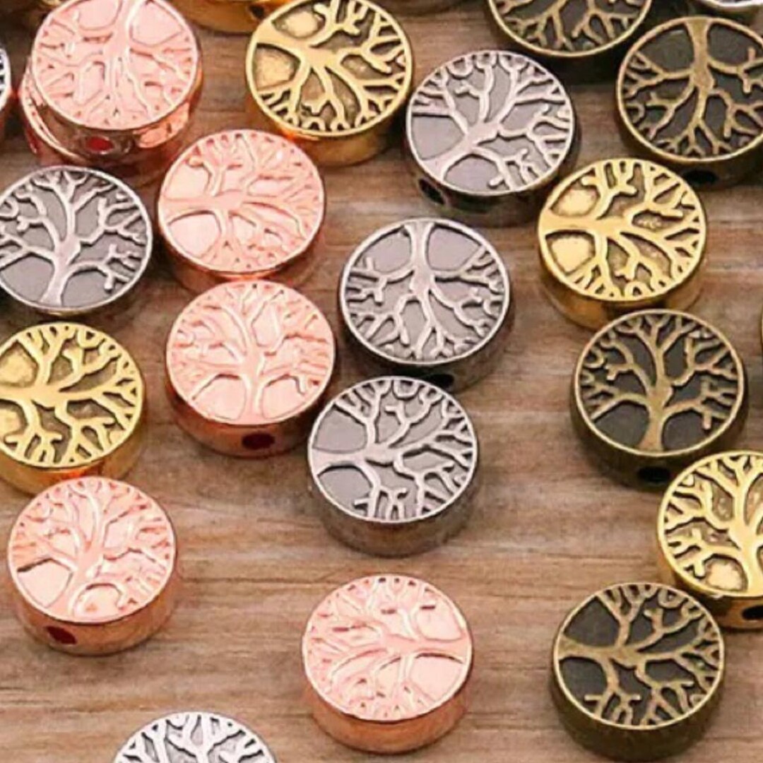 AA Alloy Tree of Life Spacer Round Heishi Beads 50 PCS - Etsy