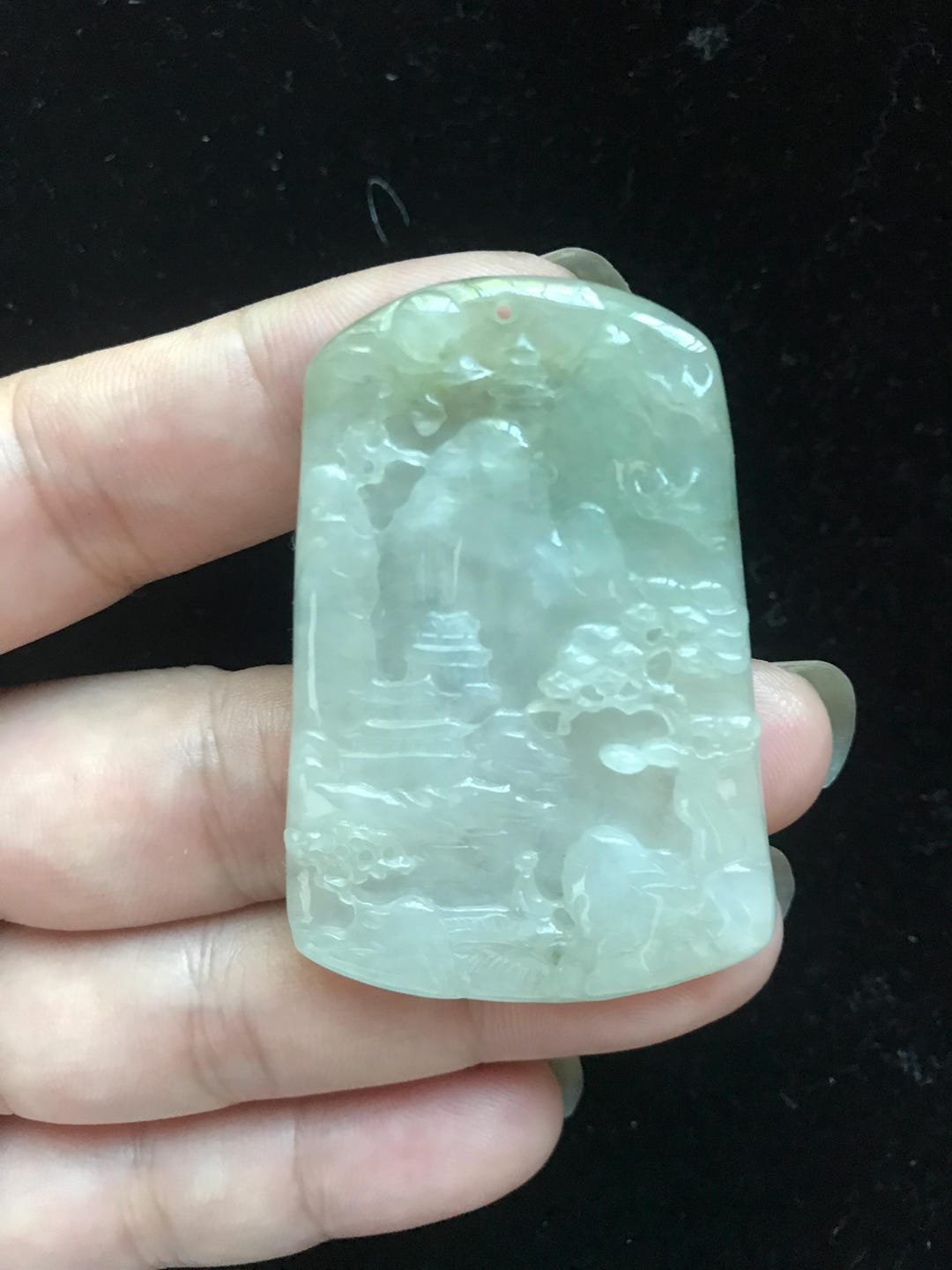 Genuine Natural Ice Landscape Jadeite Jade Pendant Necklace for Lucky ...