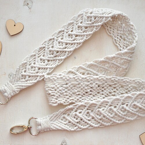 Personalized Macrame Cotton Strap Woven off White Camera Strap | Etsy